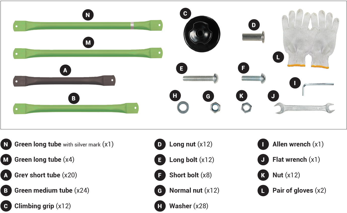 Spare parts for 8ft climbing dome